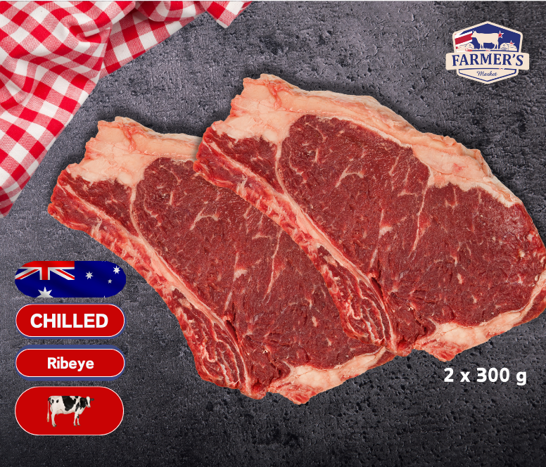 CHILLED: Premium Rib Eye Steaks (Scotch Fillet), 2 x 300gm | Farmers ...