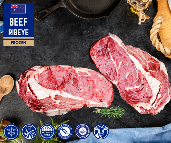 FROZEN Premium Rib Eye Steaks (Scotch Fillet), 2 x 300gm | Farmers ...