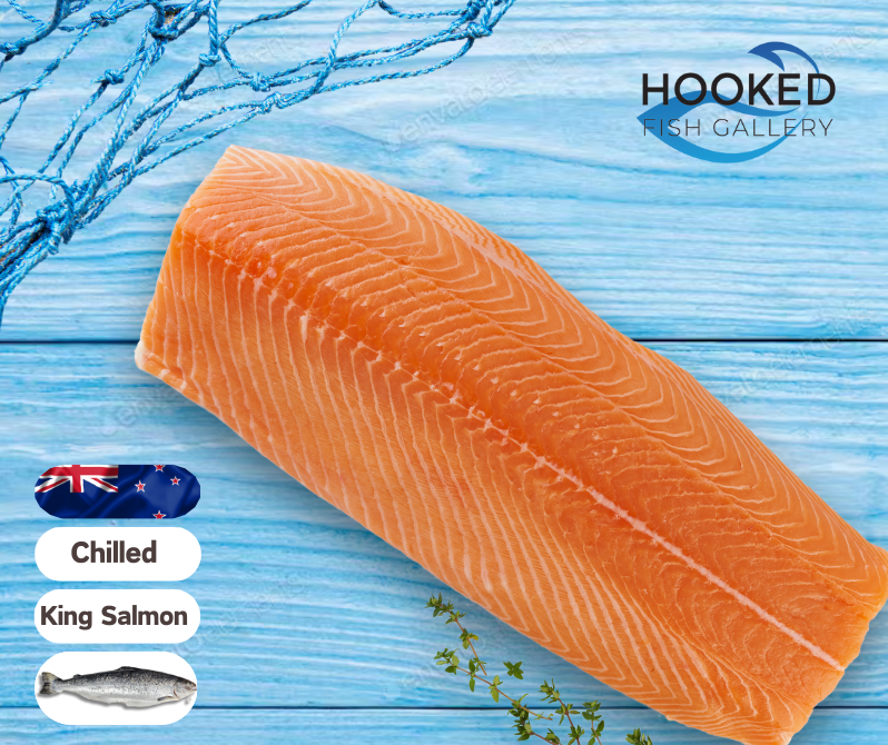 CHILLED - New Zealand Fresh King Salmon (Whole Side Fillet), 1.1kg-1.4 ...